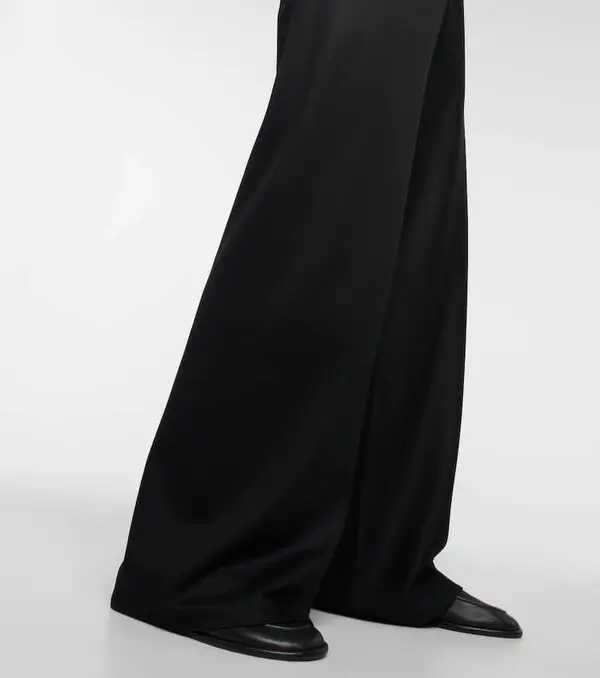 THE ROW Gala Wide-leg Virgin Wool Trousers - Black