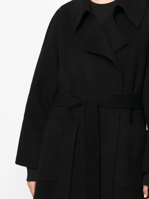 Goen.j Double-faced Fringed Coat - Black