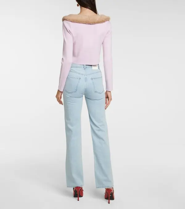 FRAME Le Jane Embellished High-rise Jeans