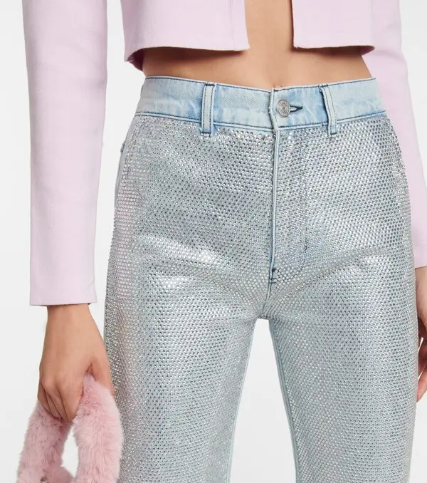 FRAME Le Jane Embellished High-rise Jeans