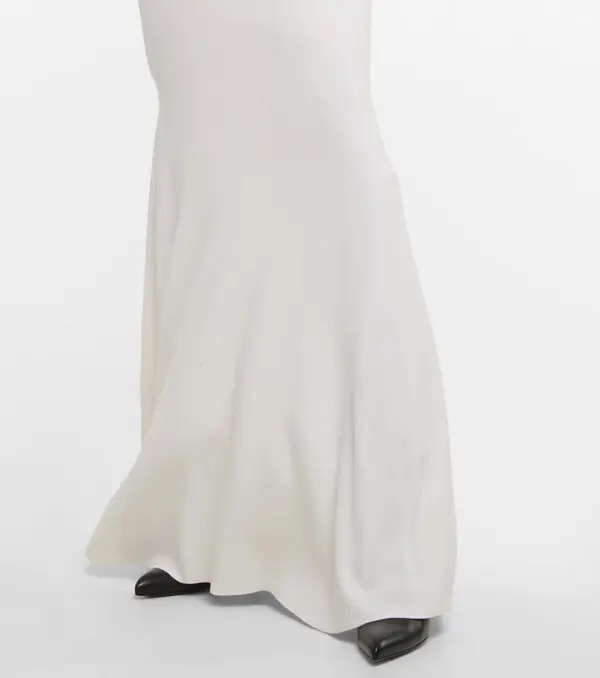 Saint Laurent High-neck Wool Maxi Dress