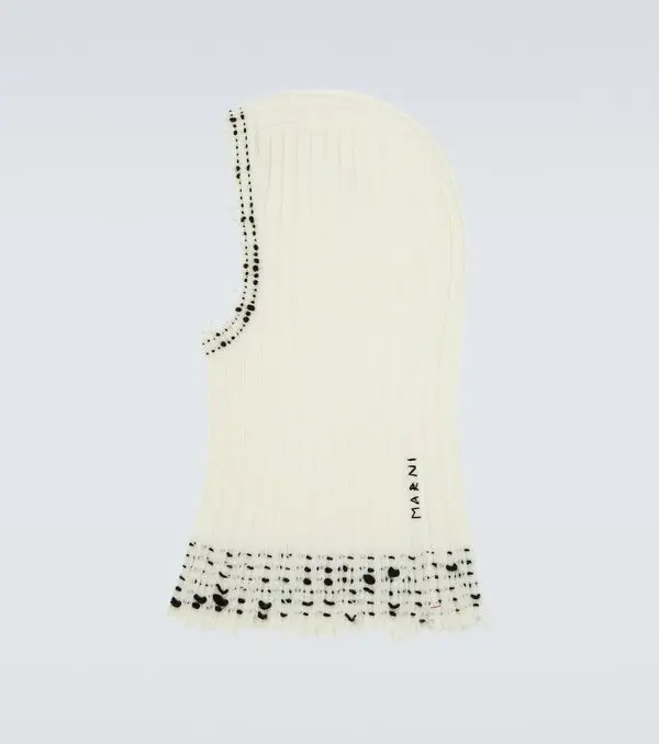 Marni Ribbed Wool Ski Mask - White