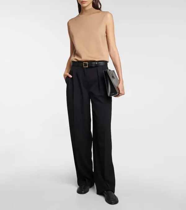 THE ROW Igor High-rise Wide-leg Pants - Black