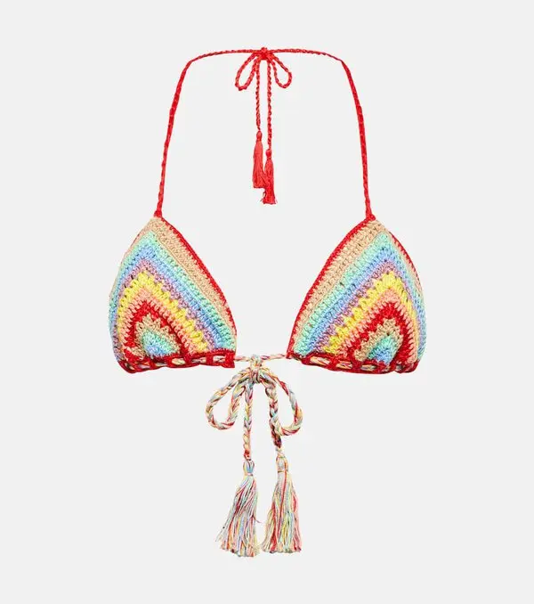 Anna Kosturova Crochet Bikini Top - Multicoloured