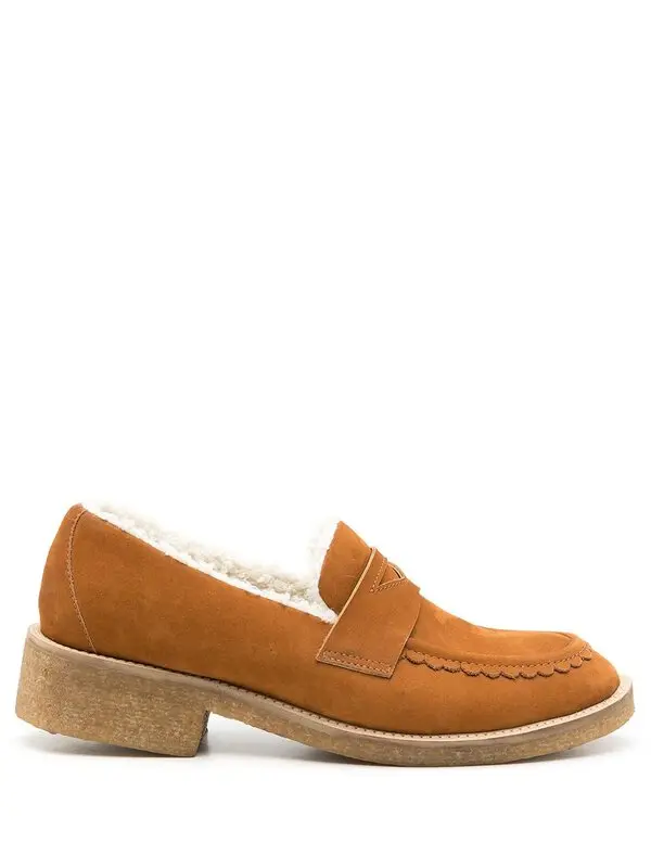 STUDIO CHOFAKIAN Pullman Shearling-trimmed Loafers