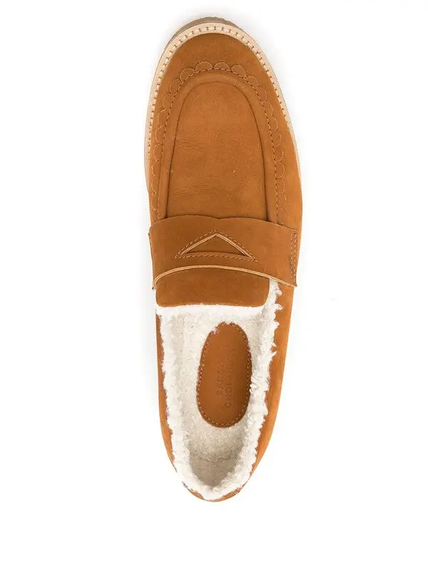 STUDIO CHOFAKIAN Pullman Shearling-trimmed Loafers