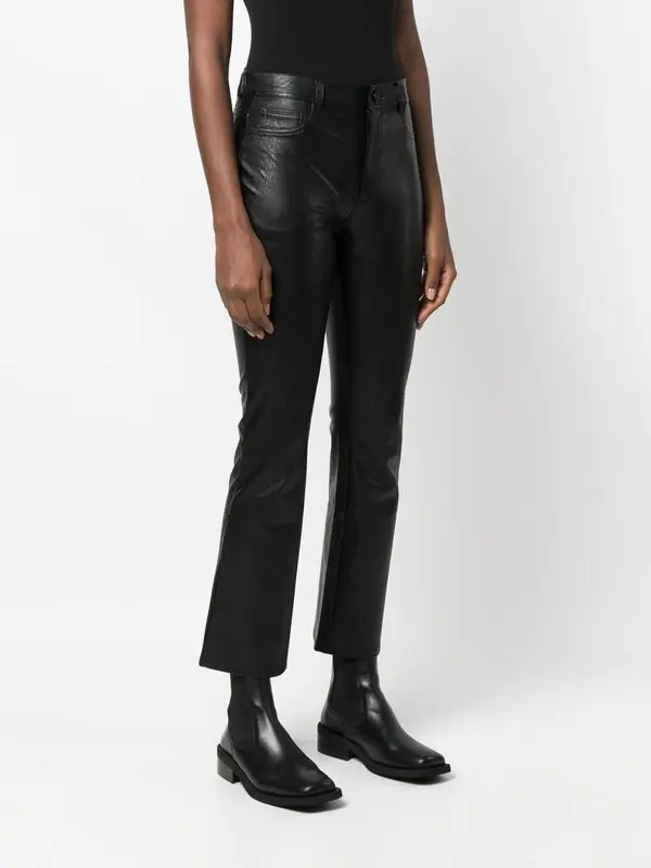 Paige Flared Faux-leather Trousers