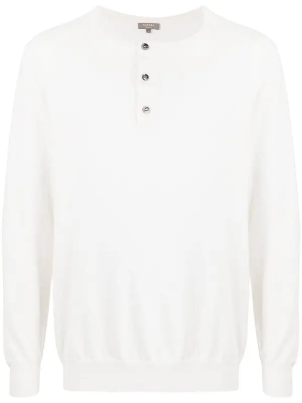 N.peal Button-placket Knit Jumper - White