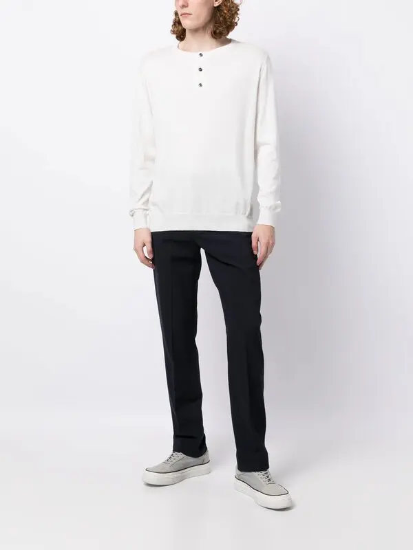 N.peal Button-placket Knit Jumper - White