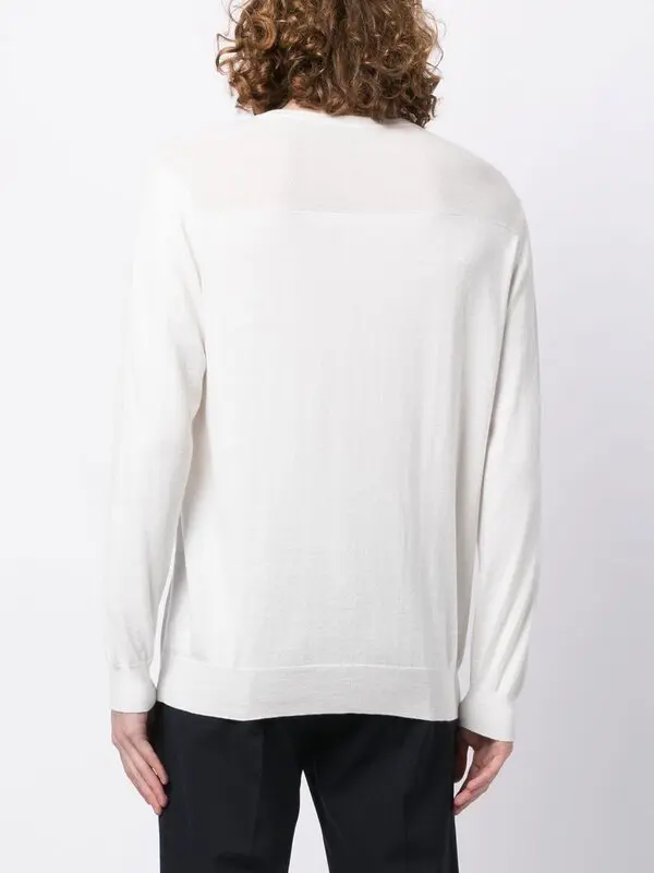 N.peal Button-placket Knit Jumper - White