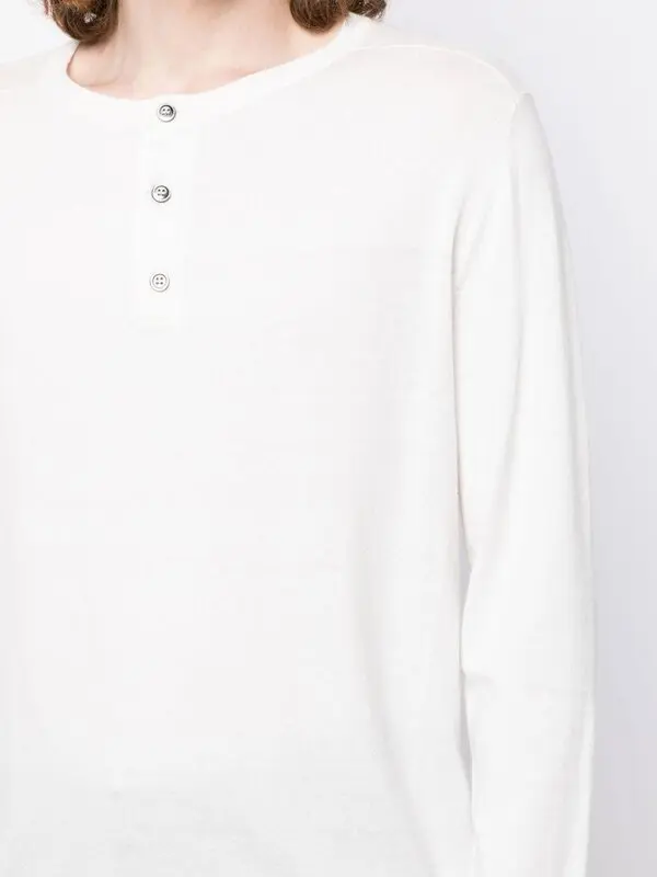 N.peal Button-placket Knit Jumper - White