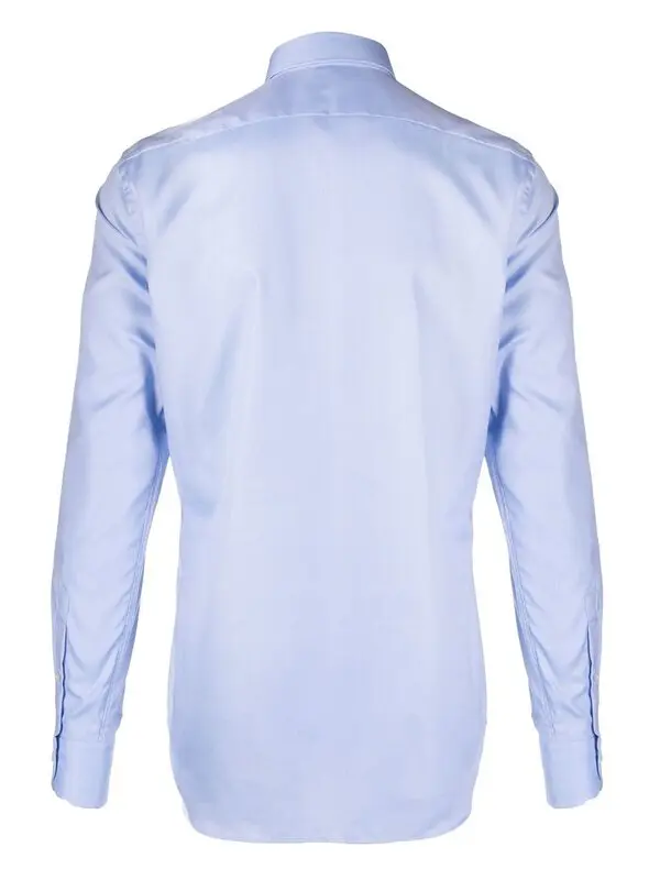 DELL'OGLIO Long-sleeve Cotton Shirt - Blue