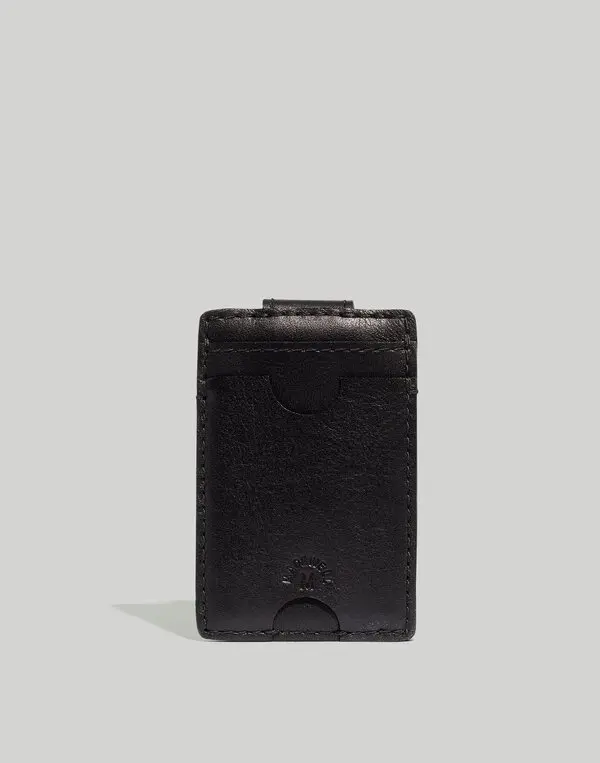 Madewell Leather Card Case With Magnet - True Black