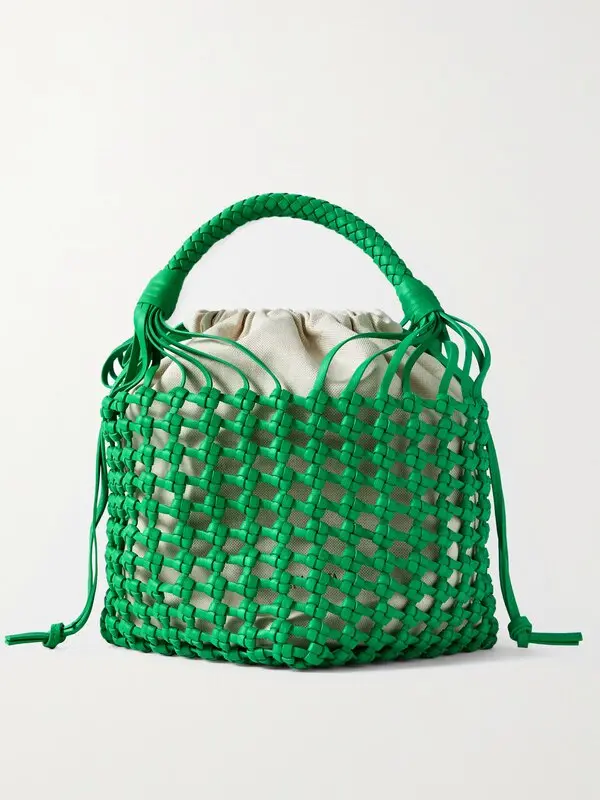 Bottega Veneta Cavallino Intrecciato Leather And Canvas Tote