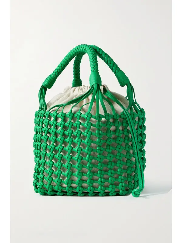 Bottega Veneta Cavallino Intrecciato Leather And Canvas Tote