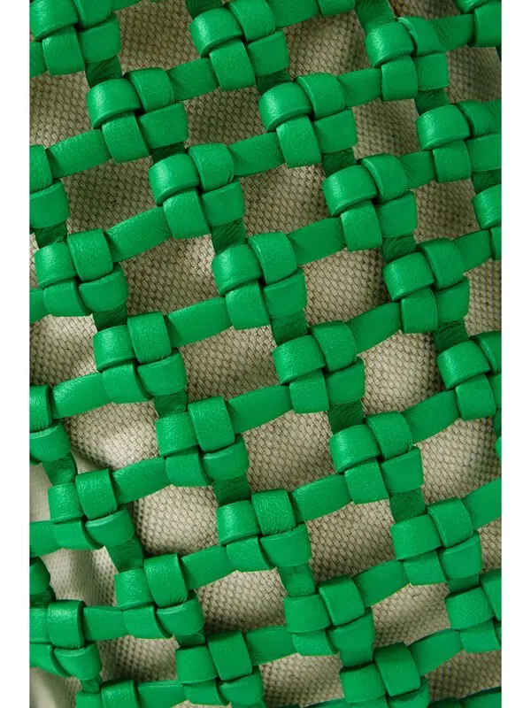 Bottega Veneta Cavallino Intrecciato Leather And Canvas Tote