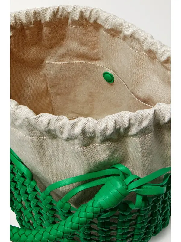 Bottega Veneta Cavallino Intrecciato Leather And Canvas Tote