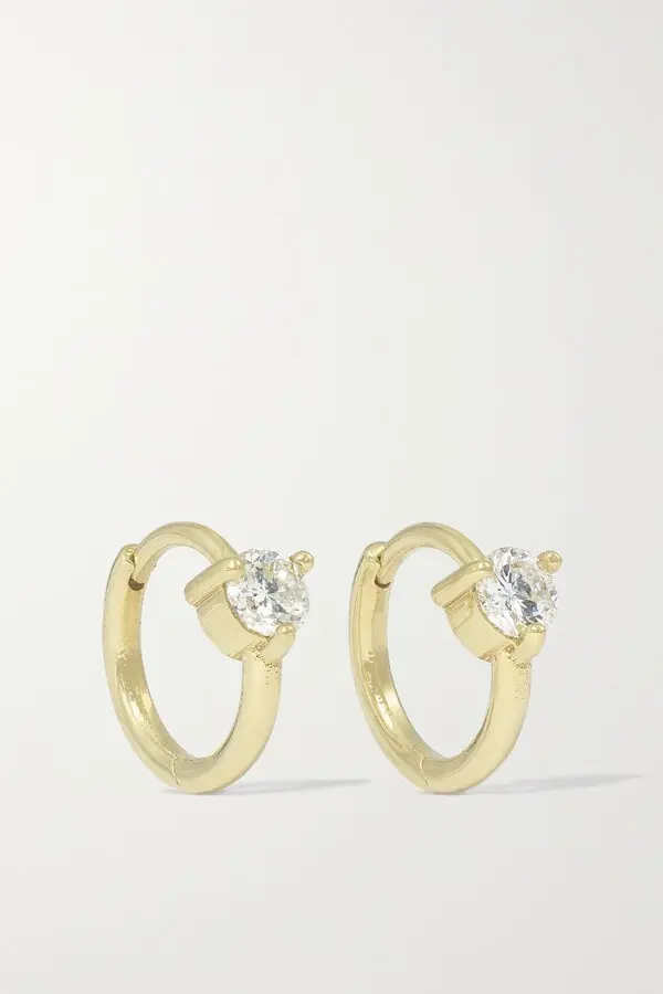 JENNIFER MEYER Cartilage 18-karat Diamond Hoop Earrings - Gold