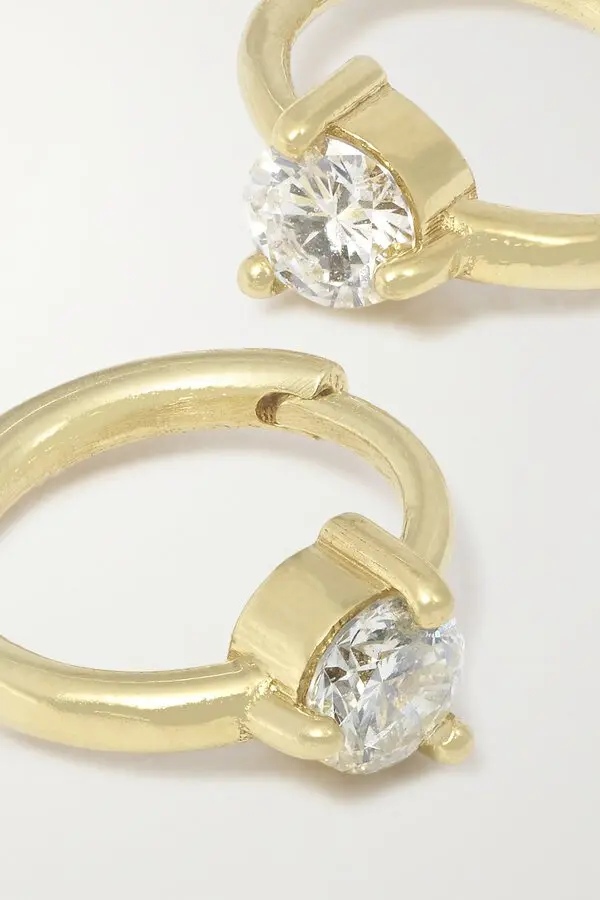 JENNIFER MEYER Cartilage 18-karat Diamond Hoop Earrings