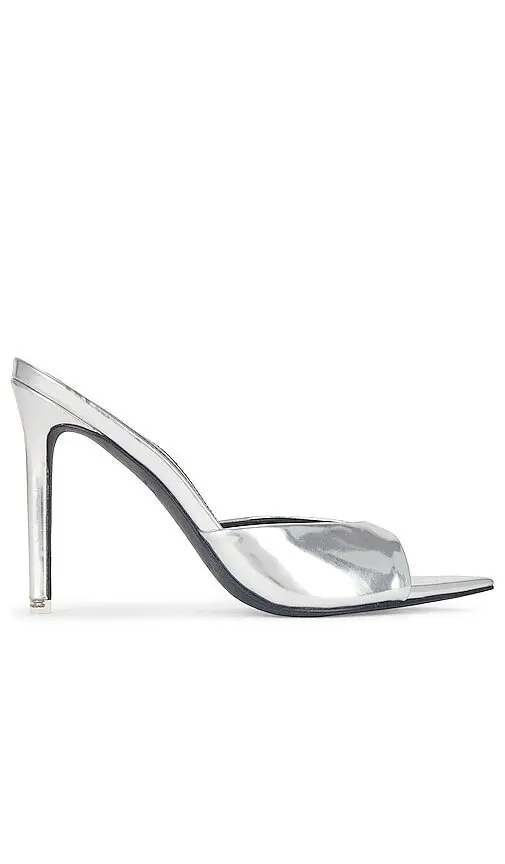 BLACK SUEDE STUDIO Brea Mule In Metallic Silver - Silver Mirror Metallic