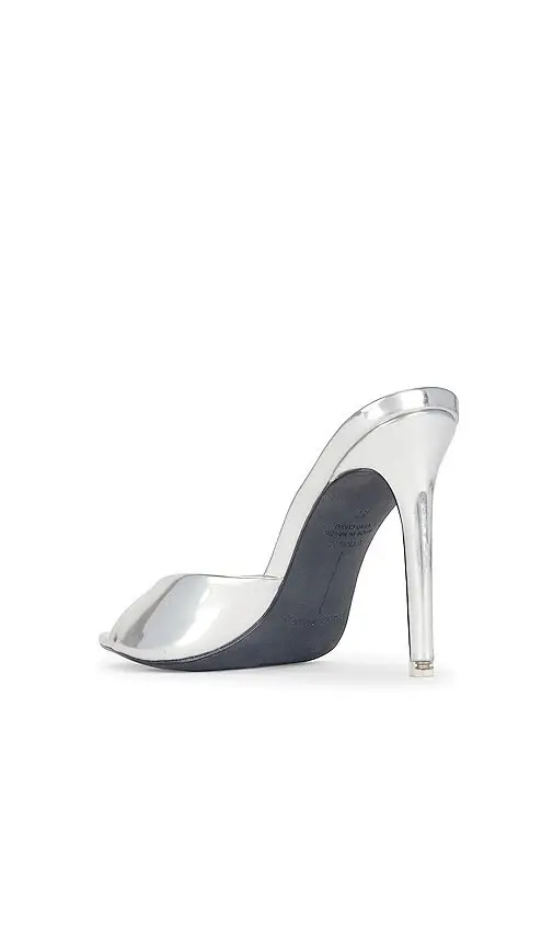 BLACK SUEDE STUDIO Brea Mule In Metallic Silver - Silver Mirror Metallic