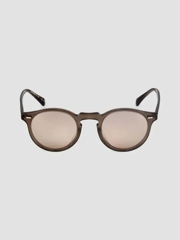 BRUNELLO CUCINELLI & OLIVER PEOPLES Gregory Peck 50mm Phantos Round Sunglasses - Grey