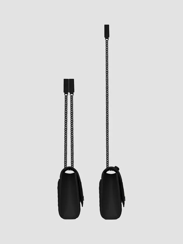 Saint Laurent Envelope Monogram Matelassé Leather Shoulder Bag - Black
