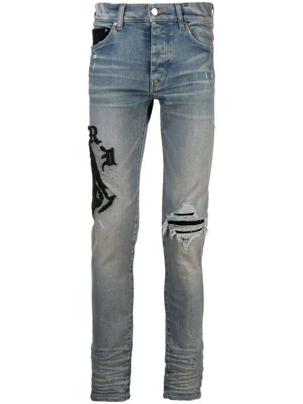 Amiri Logo-embroidered Skinny Jeans