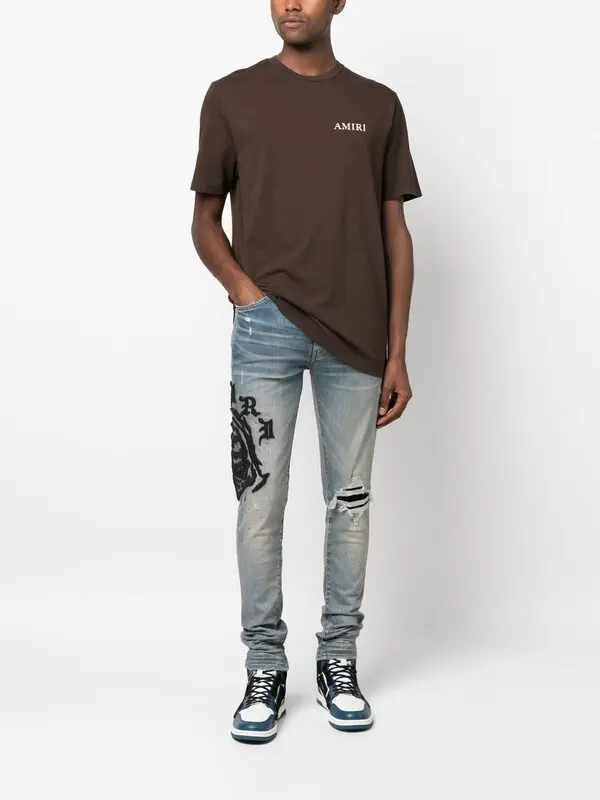 Amiri Logo-embroidered Skinny Jeans