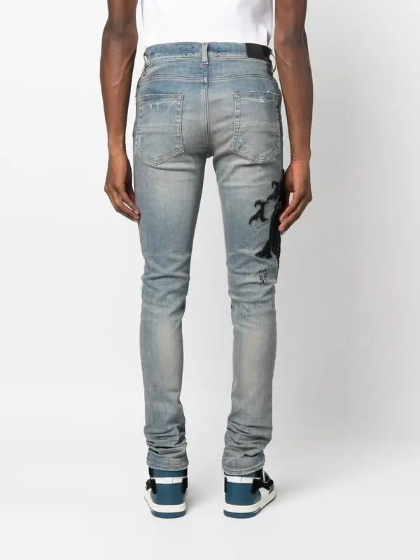Amiri Logo-embroidered Skinny Jeans