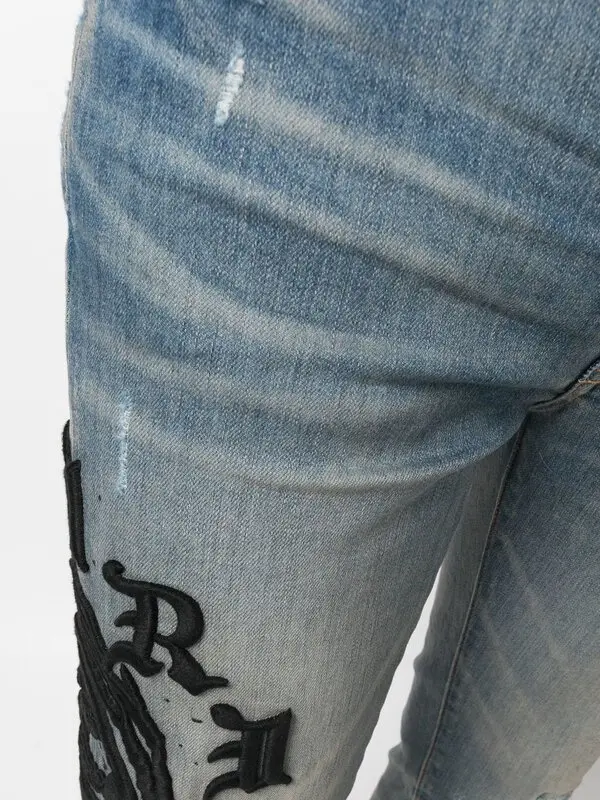 Amiri Logo-embroidered Skinny Jeans