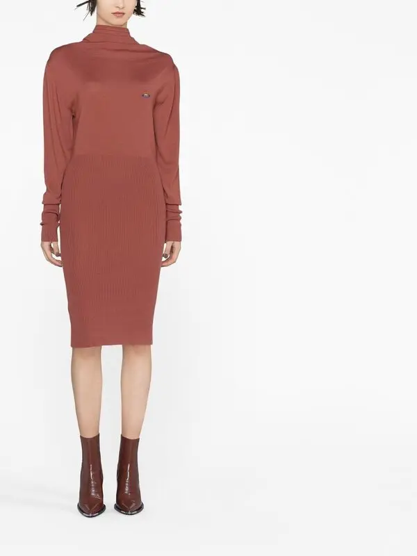 Vivienne Westwood Orb-detail Roll-neck Sweater Dress - Orange