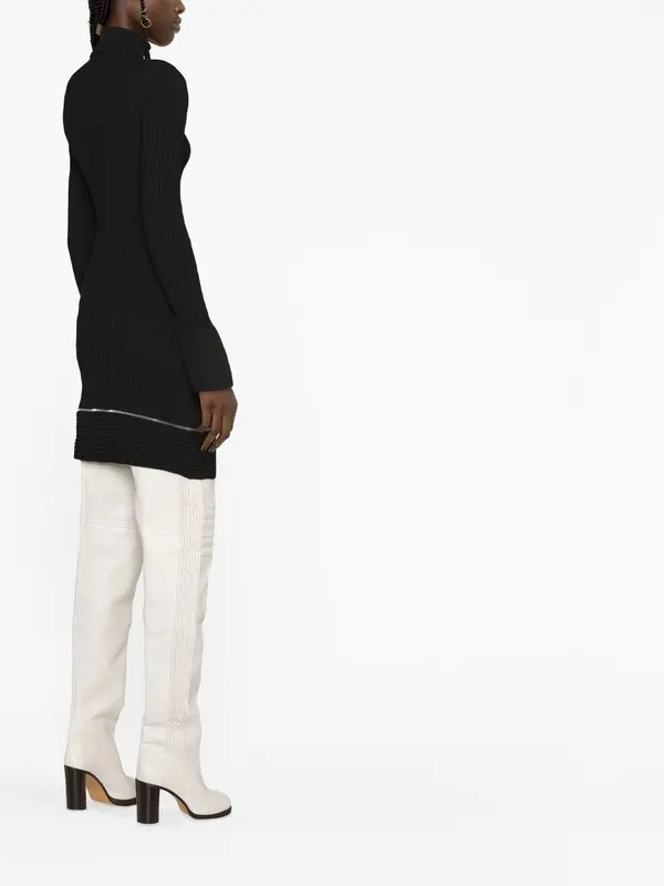 ANDREĀDAMO Zip-detail Knitted Skirt - Black