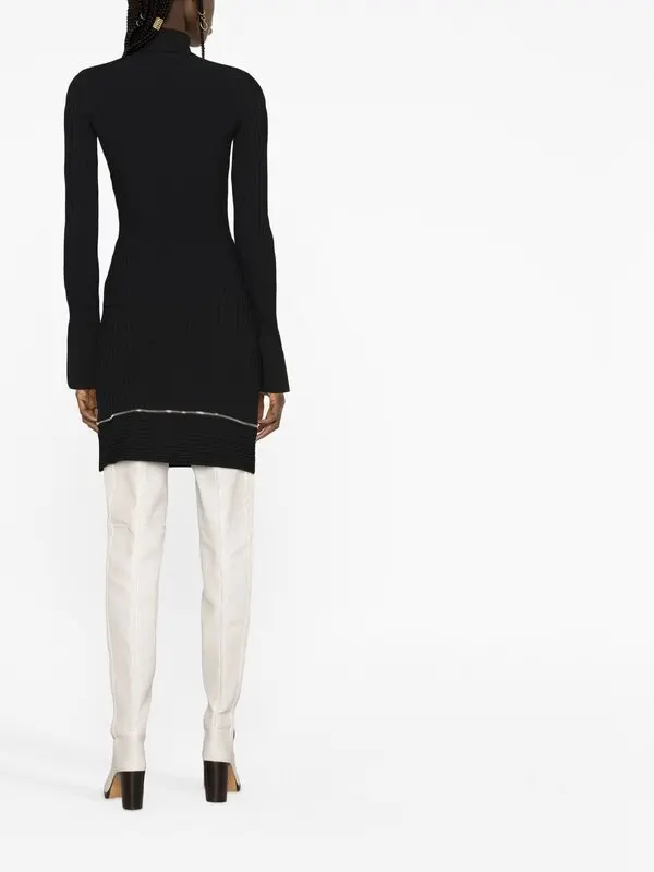 ANDREĀDAMO Zip-detail Knitted Skirt - Black