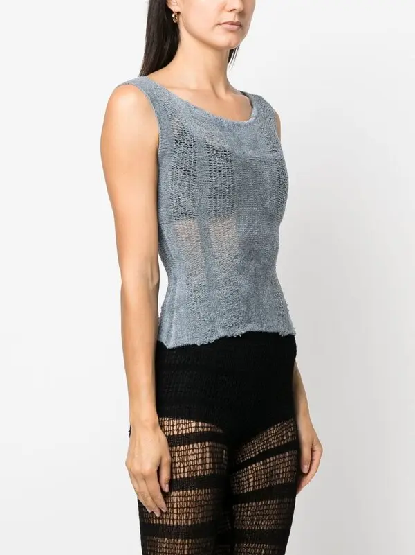 VITELLI Open-knit Sleeveless Top - Blue