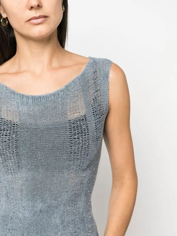 VITELLI Open-knit Sleeveless Top - Blue