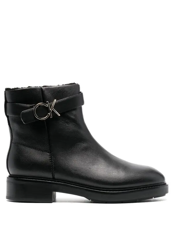 Calvin Klein Buckle Ankle Boots