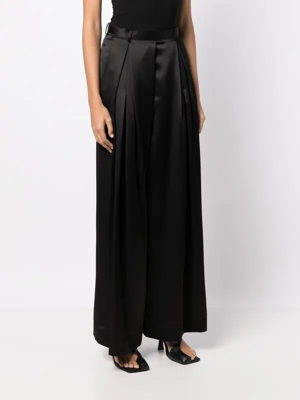 Goen.j Pleated Wide-leg Pants - Black