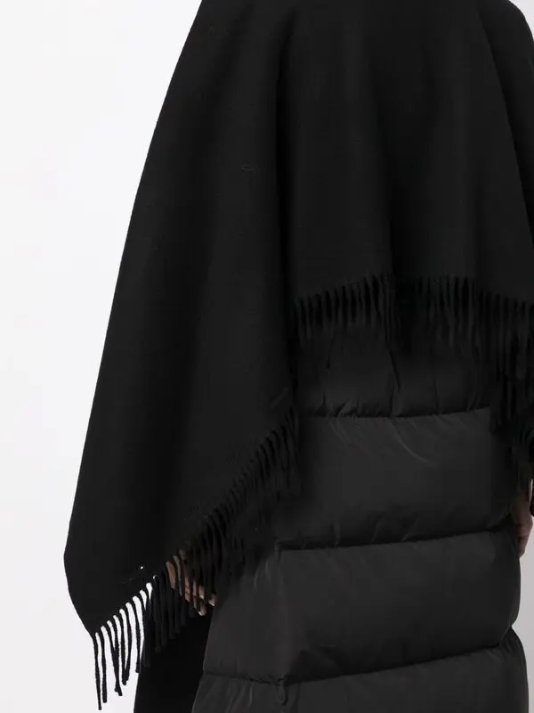 Goen.j Double-breasted Wool Coat With Fringe Detail