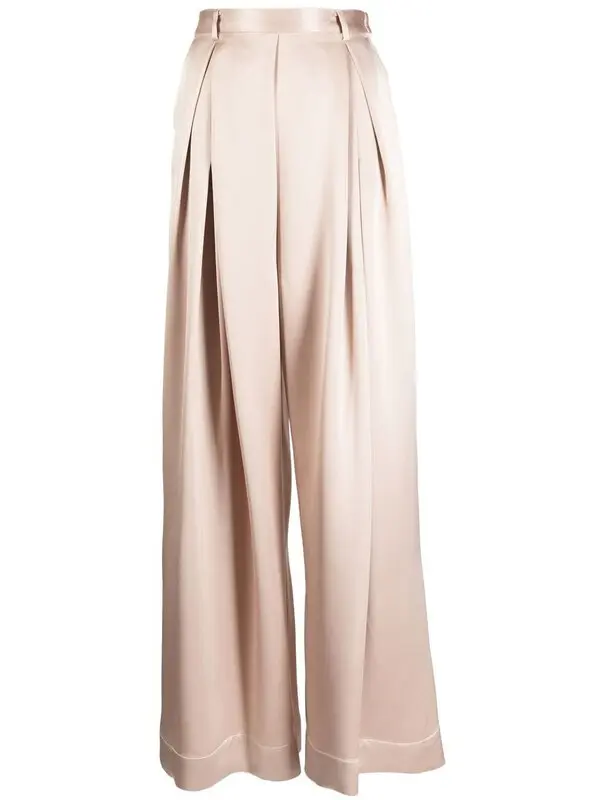 Goen.j Pleated Wide-leg Trousers - Brown