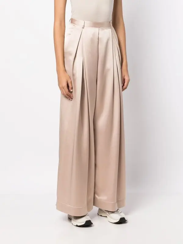 Goen.j Pleated Wide-leg Trousers - Brown