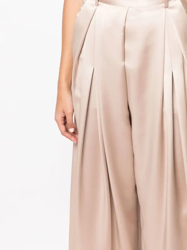 Goen.j Pleated Wide-leg Trousers - Brown