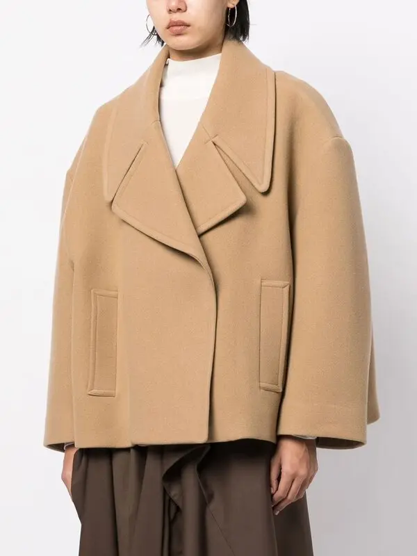 Goen.j Double-breasted Cropped Jacket - Brown