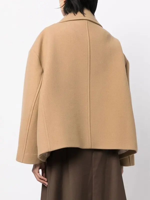 Goen.j Double-breasted Cropped Jacket - Brown