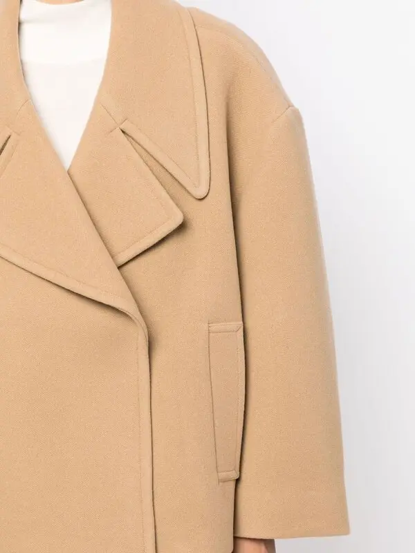 Goen.j Double-breasted Cropped Jacket - Brown