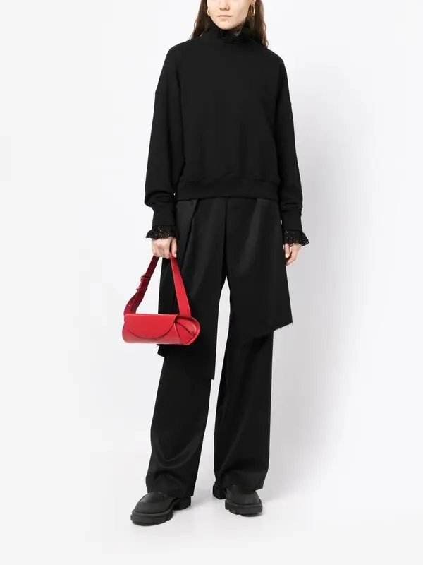 Goen.j Crochet Collar Sweatshirt