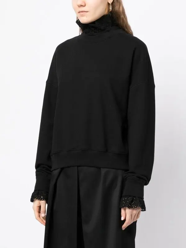 Goen.j Crochet Collar Sweatshirt