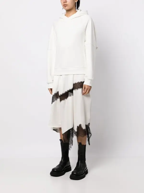 hooded asymmetrical dress Darker Wavs Hooded Mini Dress With Pintuck Detailing