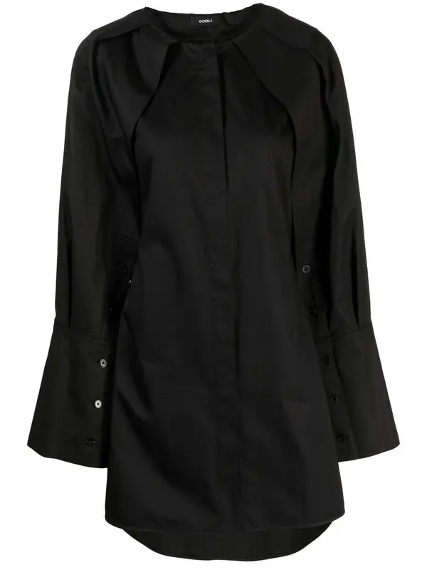 Goen.j Long-sleeve Mini Shirt Dress - Black