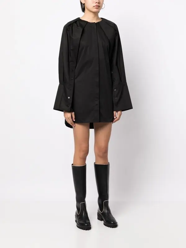 Goen.j Long-sleeve Mini Shirt Dress - Black